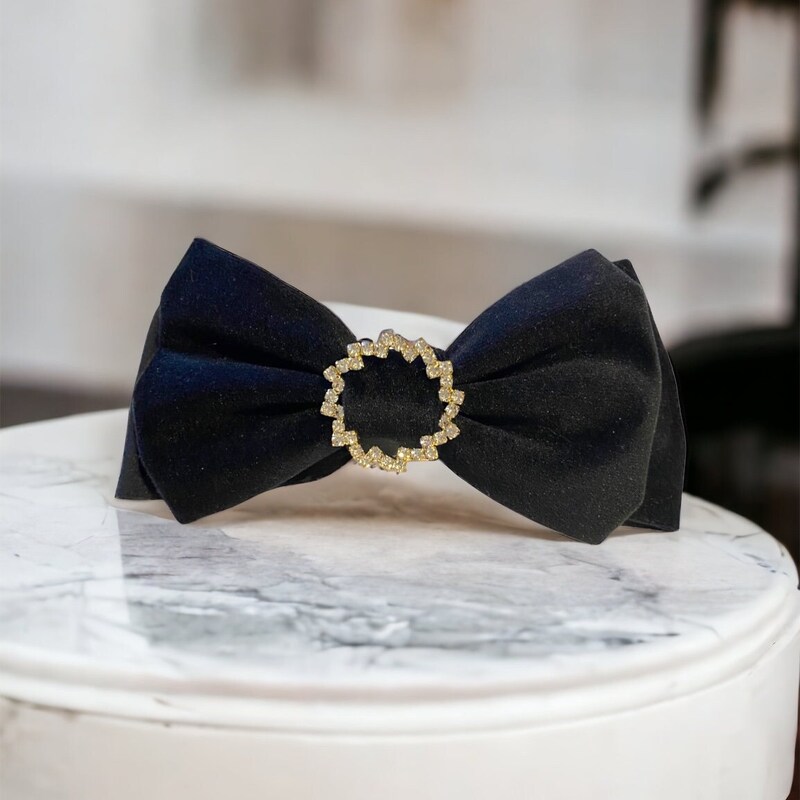 Rhinestone Hair Bow - Etsy
