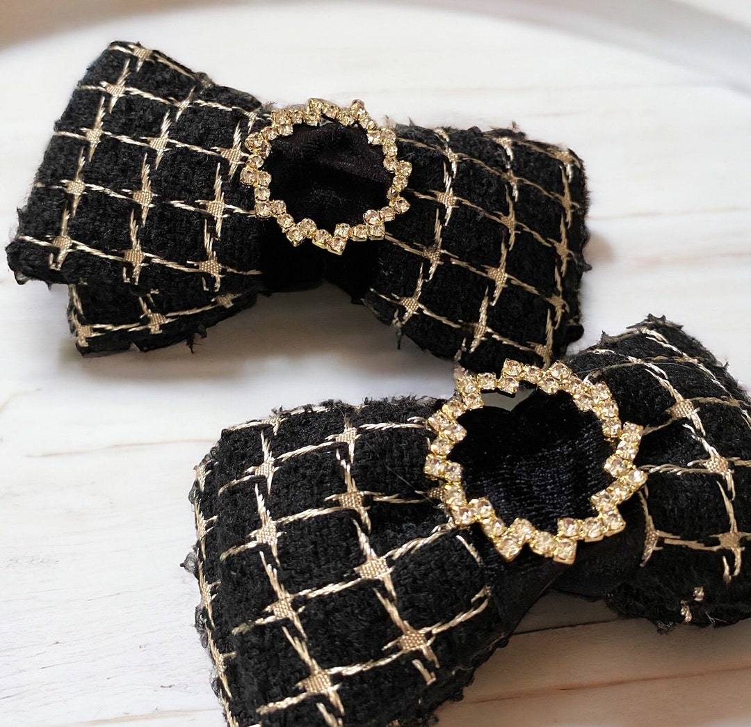 Large Double Layered Tweed Hair Bow/classic Hair Bow/gift for Her ...