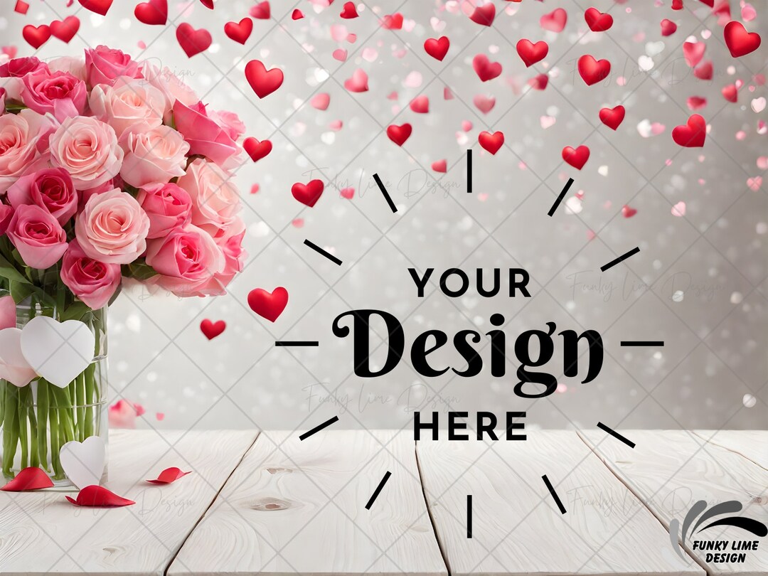 Valentines Background Product Mockup, Valentine Day Digital Backdrop ...