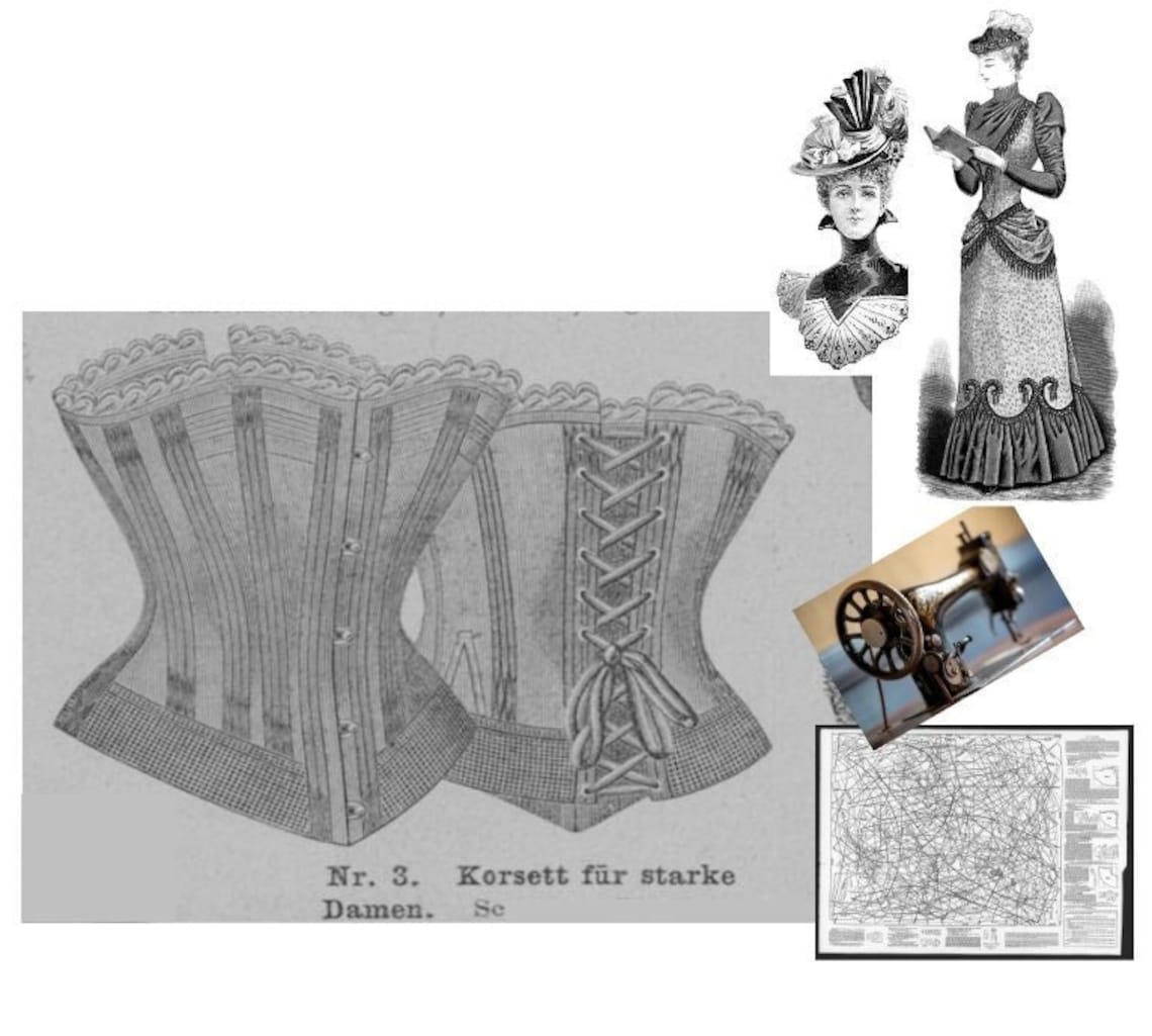 Victorian Corset PDF Pattern: 1890s De Gracieuse, 30-inch Waist (bonus ...