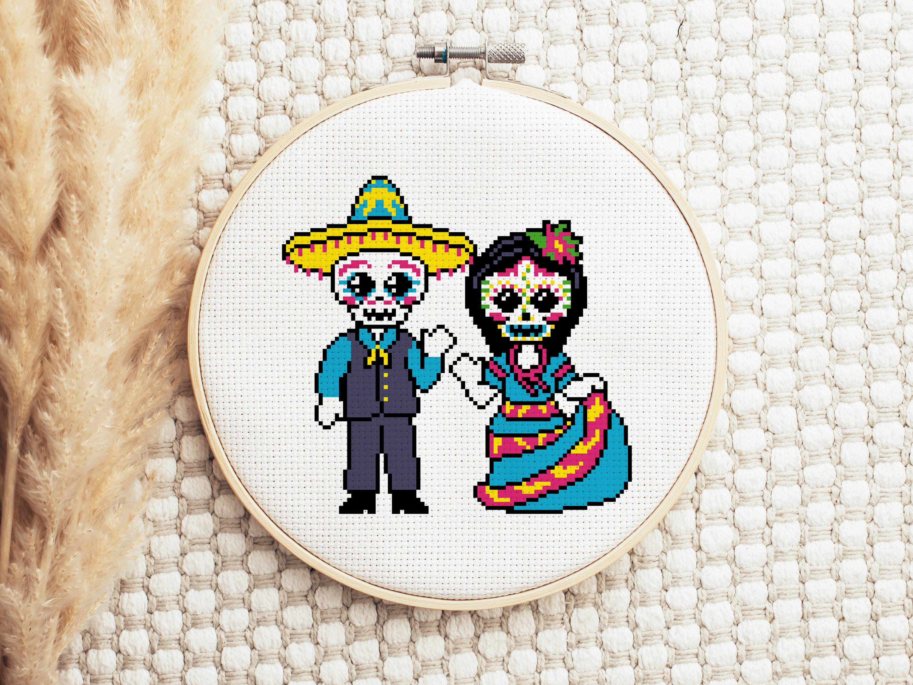 Mexican Couple Cross Stitch Pattern. Pretty Cross Stitch - Etsy