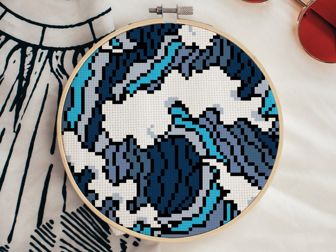 Waves and Clouds Cross Stitch Pattern. Pretty Cross Stitch - Etsy