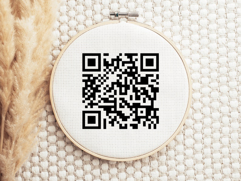 Rick Roll QR Code Cross Stitch Pattern. Funny Cross Stitch - Etsy Australia
