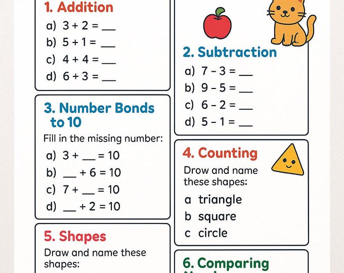 Year 1 Maths Printable Worksheets PDF | KS1 Learning Pack for Ages 5-6 ...