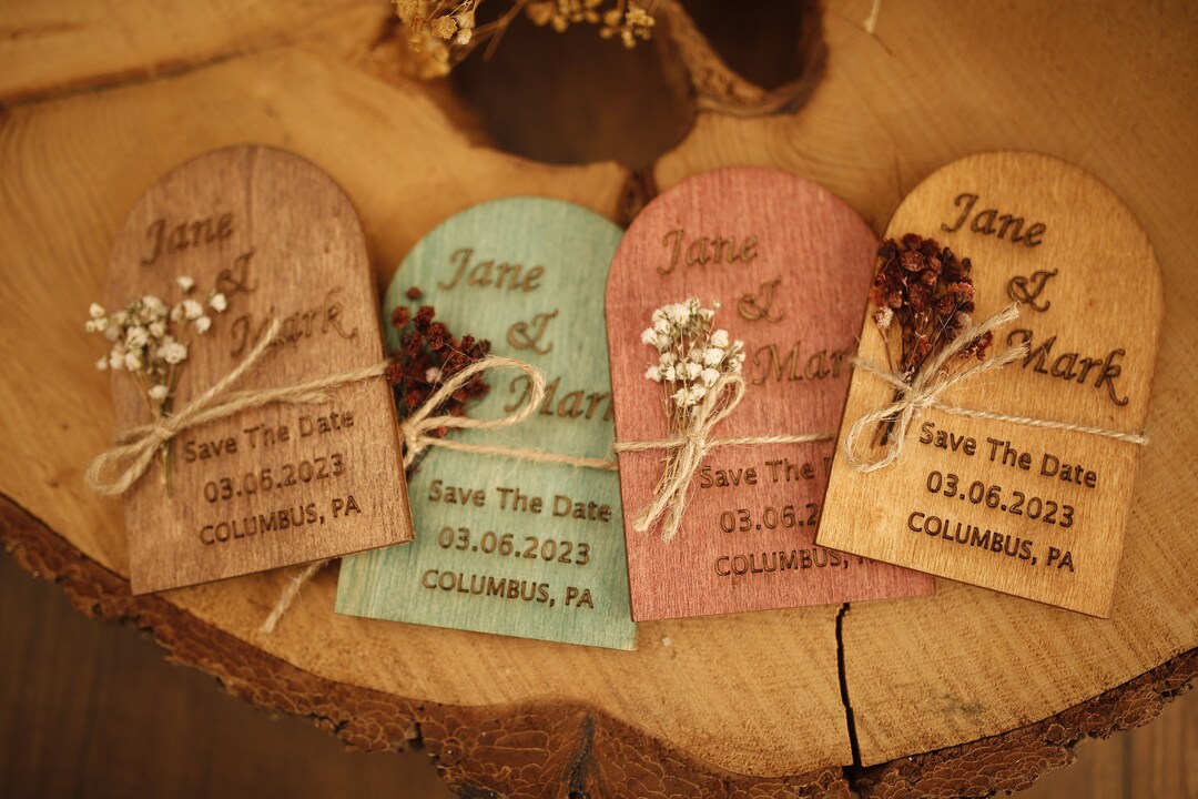 Floral Save the Date Magnet Rustic Wedding Magnets Free - Etsy