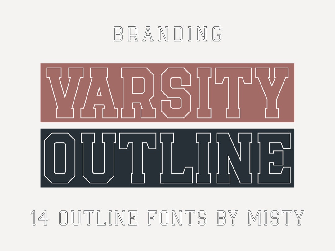 Varsity Outline Font Svg Varsity Letters College Font Football - Etsy
