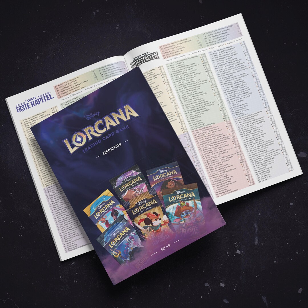 Brochure Card List Checklist Directory Lorcana Folder Book German Set 1 ...