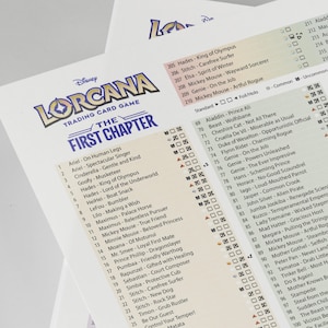 Digital Download Card List Checklist Lorcana English Set 1-6 Set Binder ...