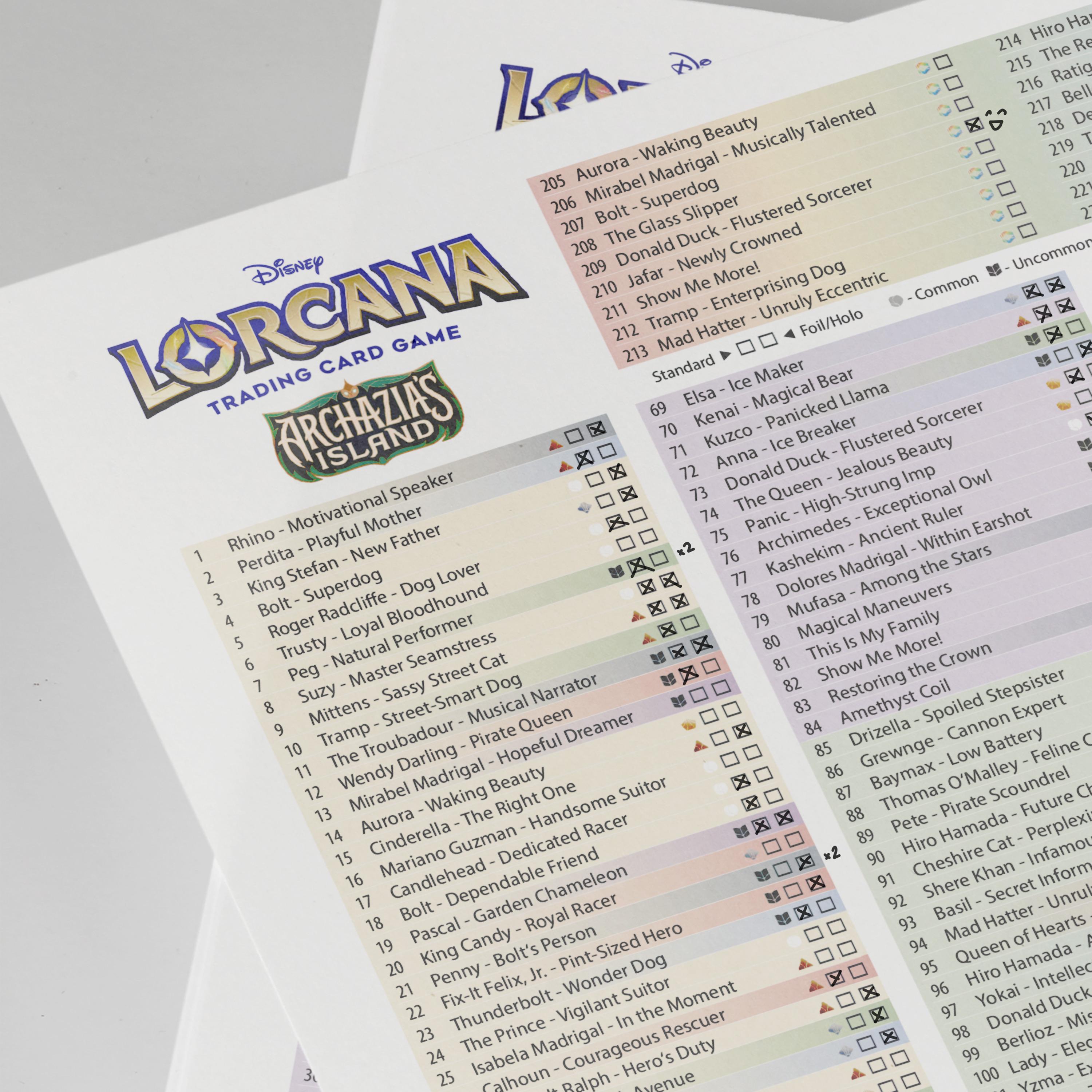 Digital Download Card List Checklist Lorcana Archazias Island English ...