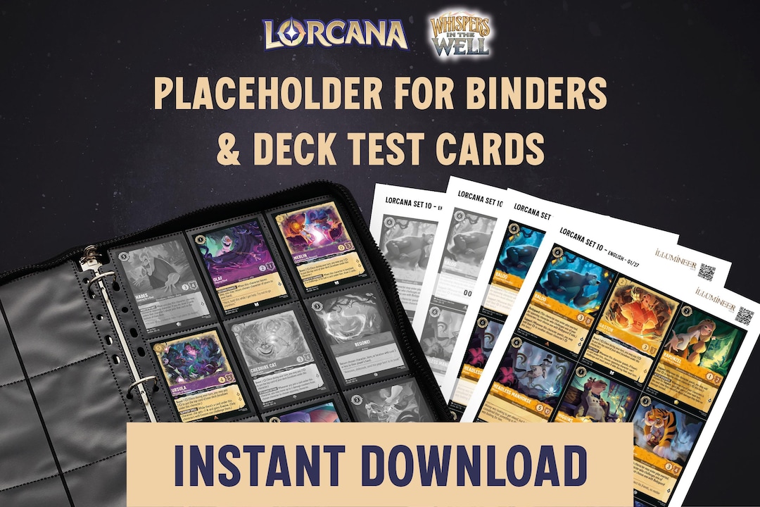 Lorcana Placeholder Cards & Deck Test Cards for Self-printing - Set of ...