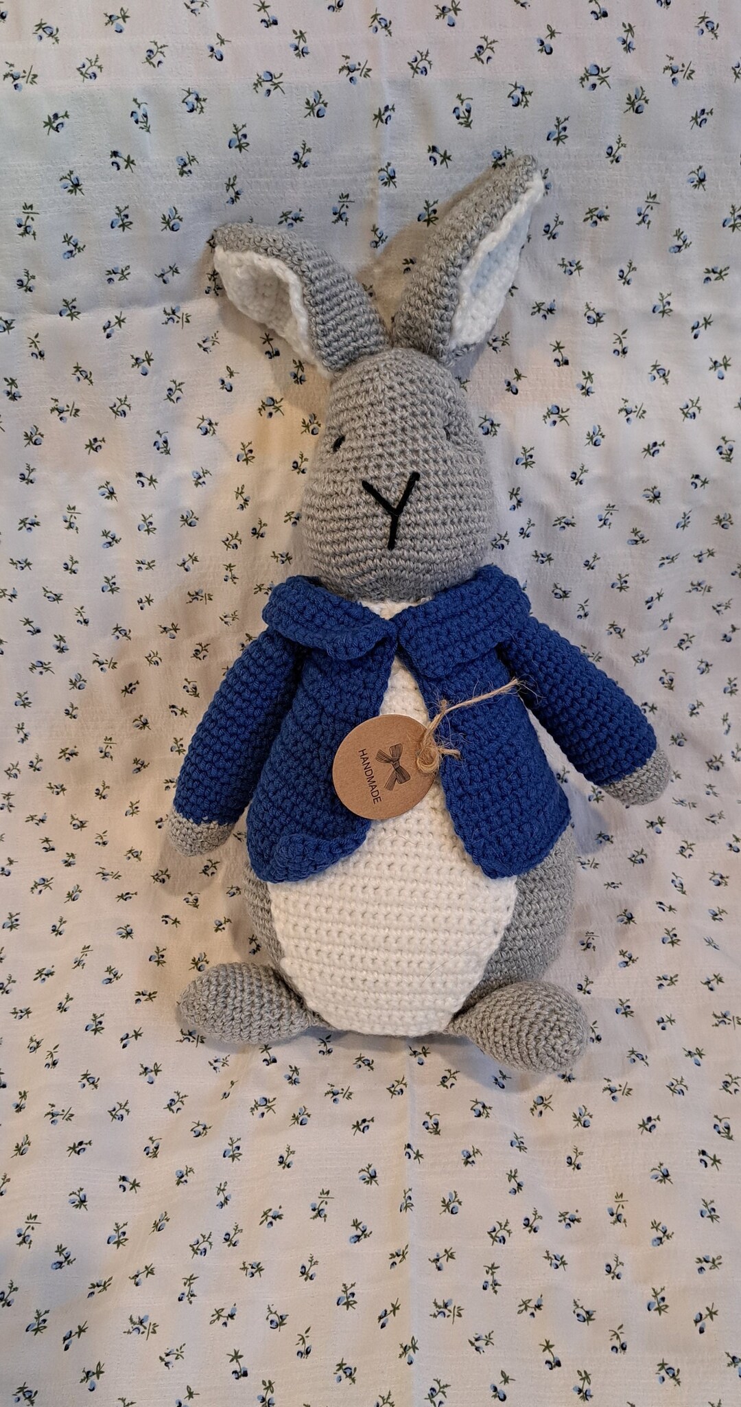 100% Crochet Handmade Peter Rabbit in Grey - Etsy