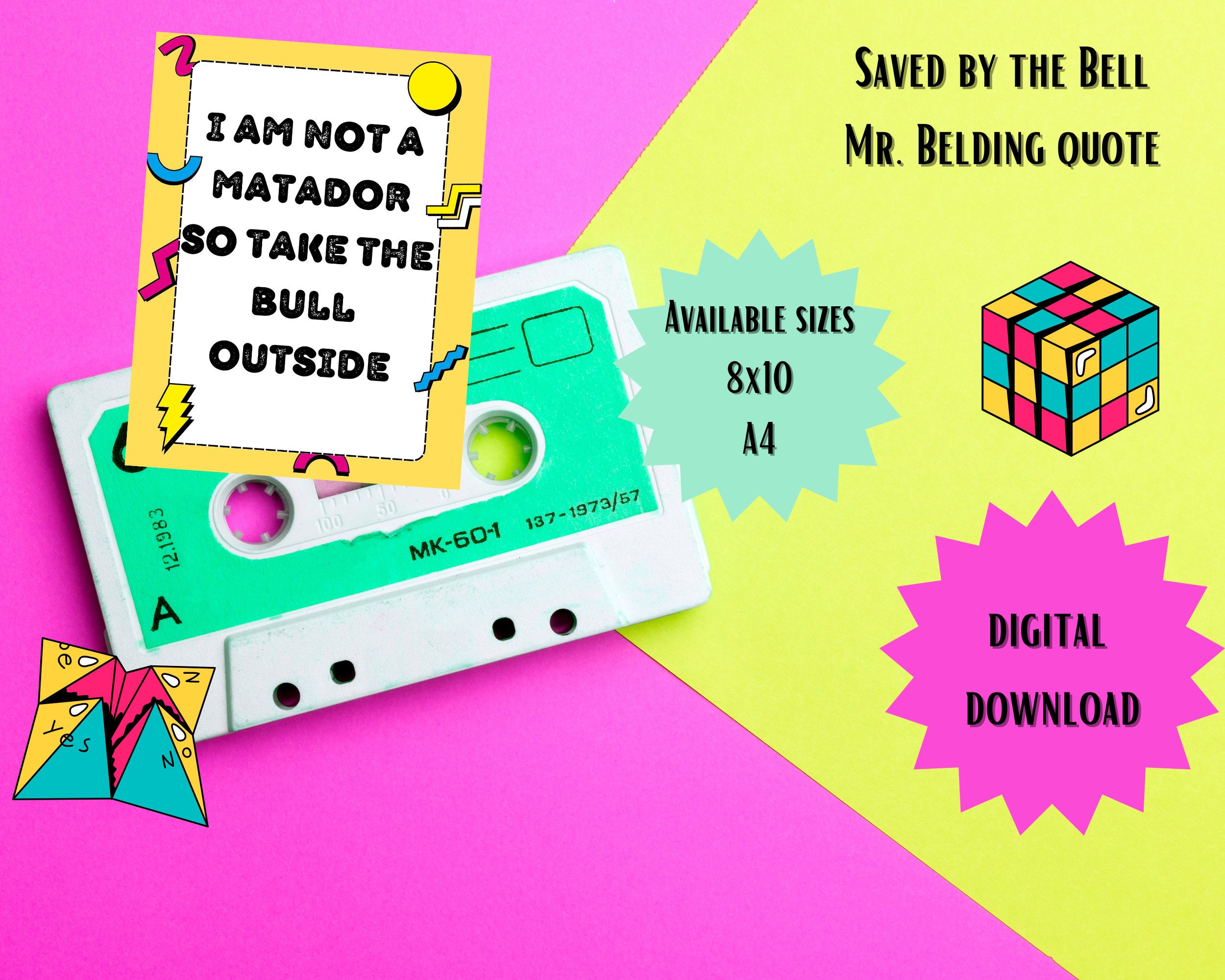 Printable Saved by the Bell, 90's Wall Art, Mr. Belding Quote - Etsy