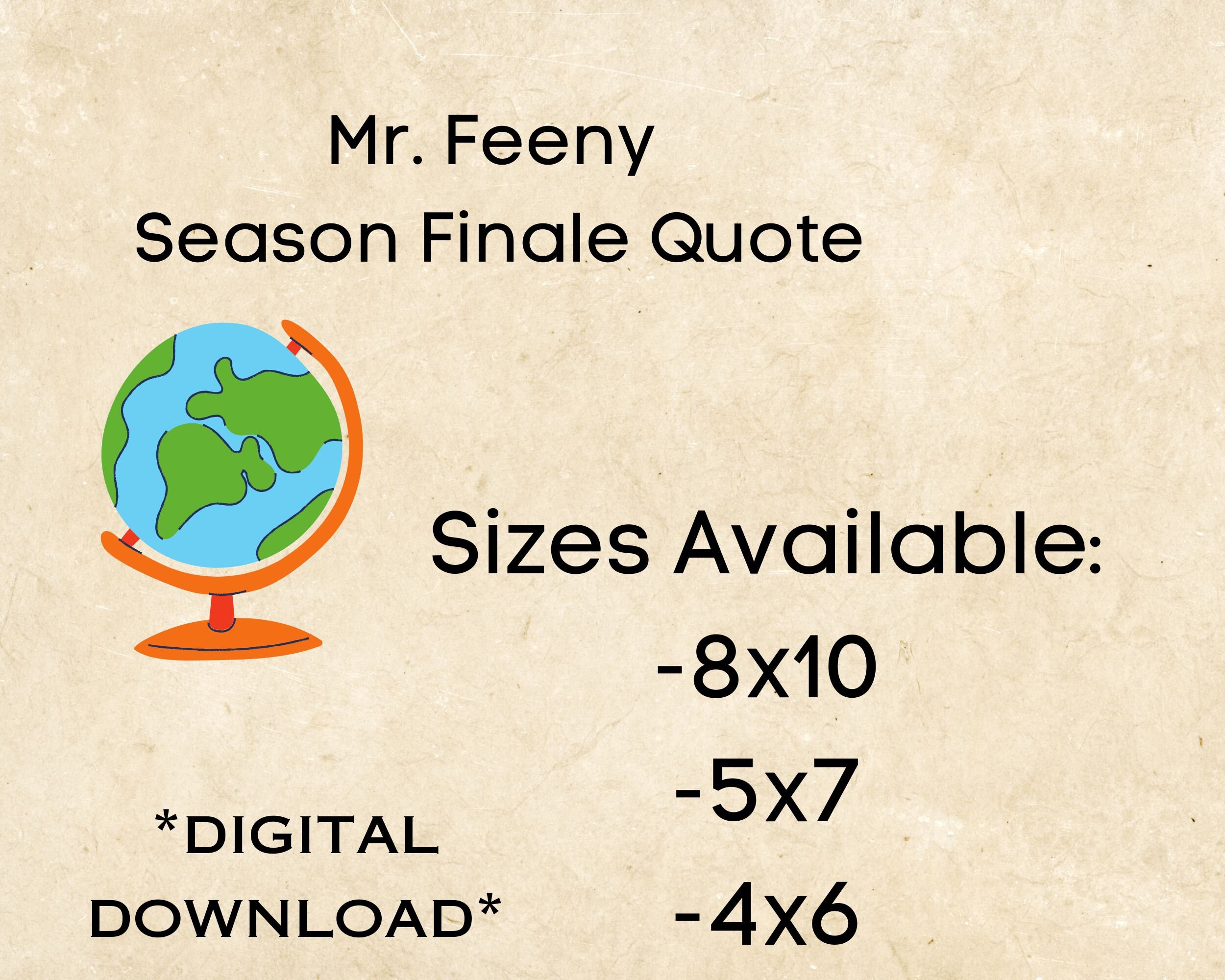 Mr Feeny, Printable Wall Art, Boy Meets World, Digital, Inspirational ...
