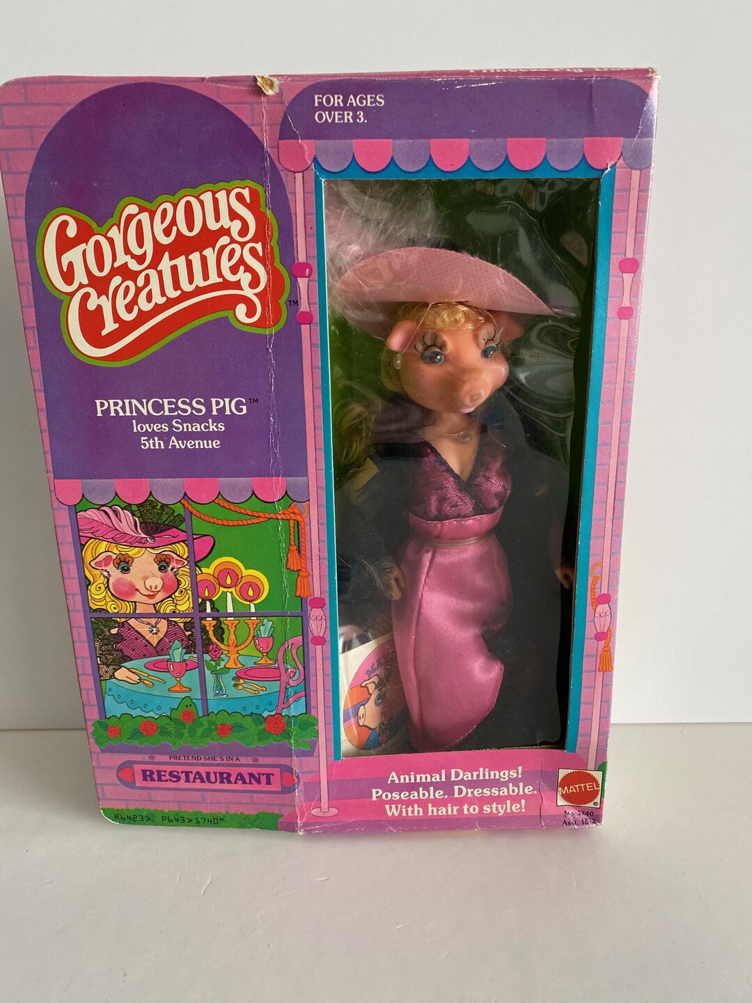 Vintage 1979 Mattel Gorgeous Creatures Princess Pig in Original Box ...