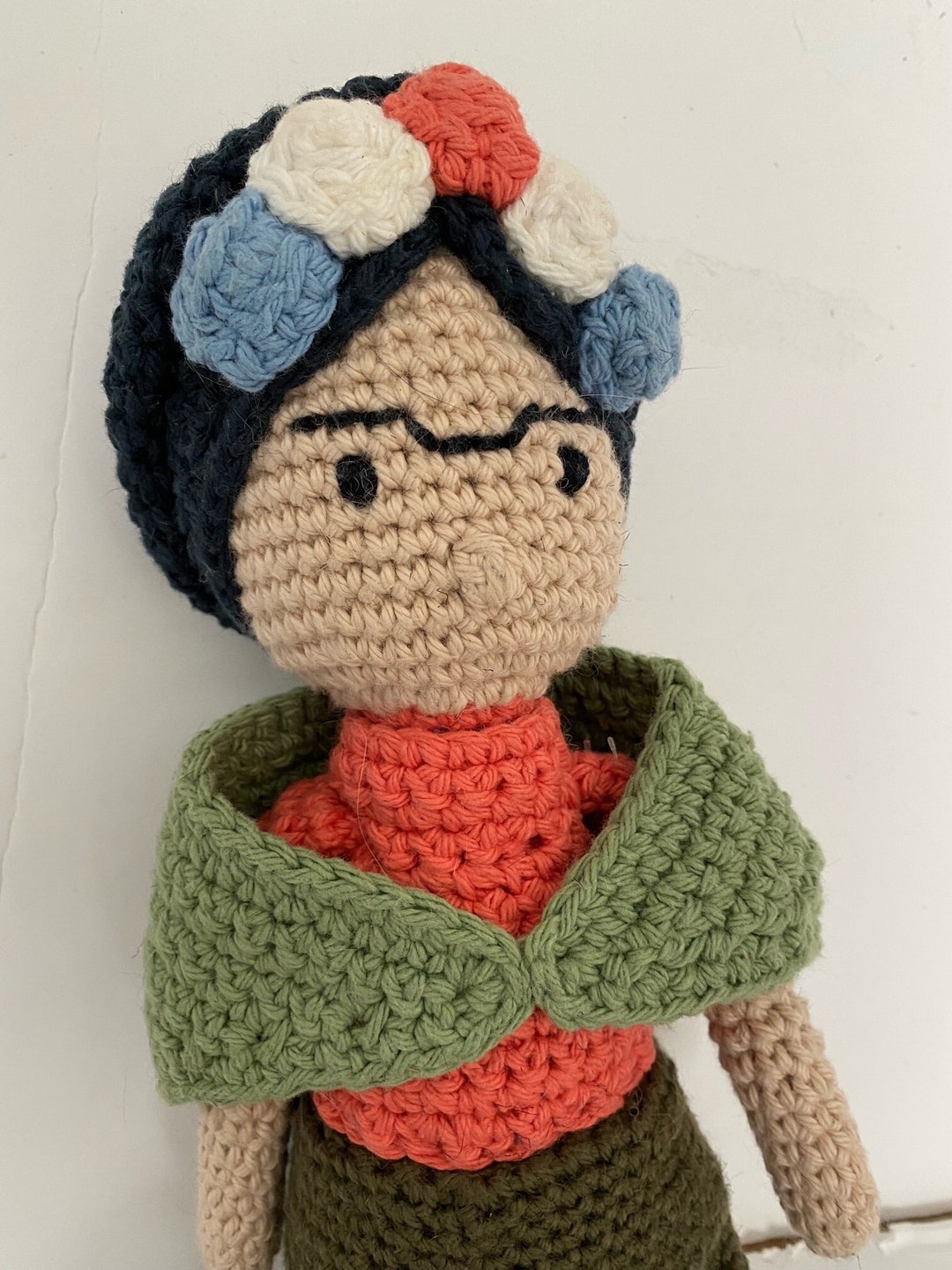 Hand Knitted Crochet Frida Khalo Doll - Etsy