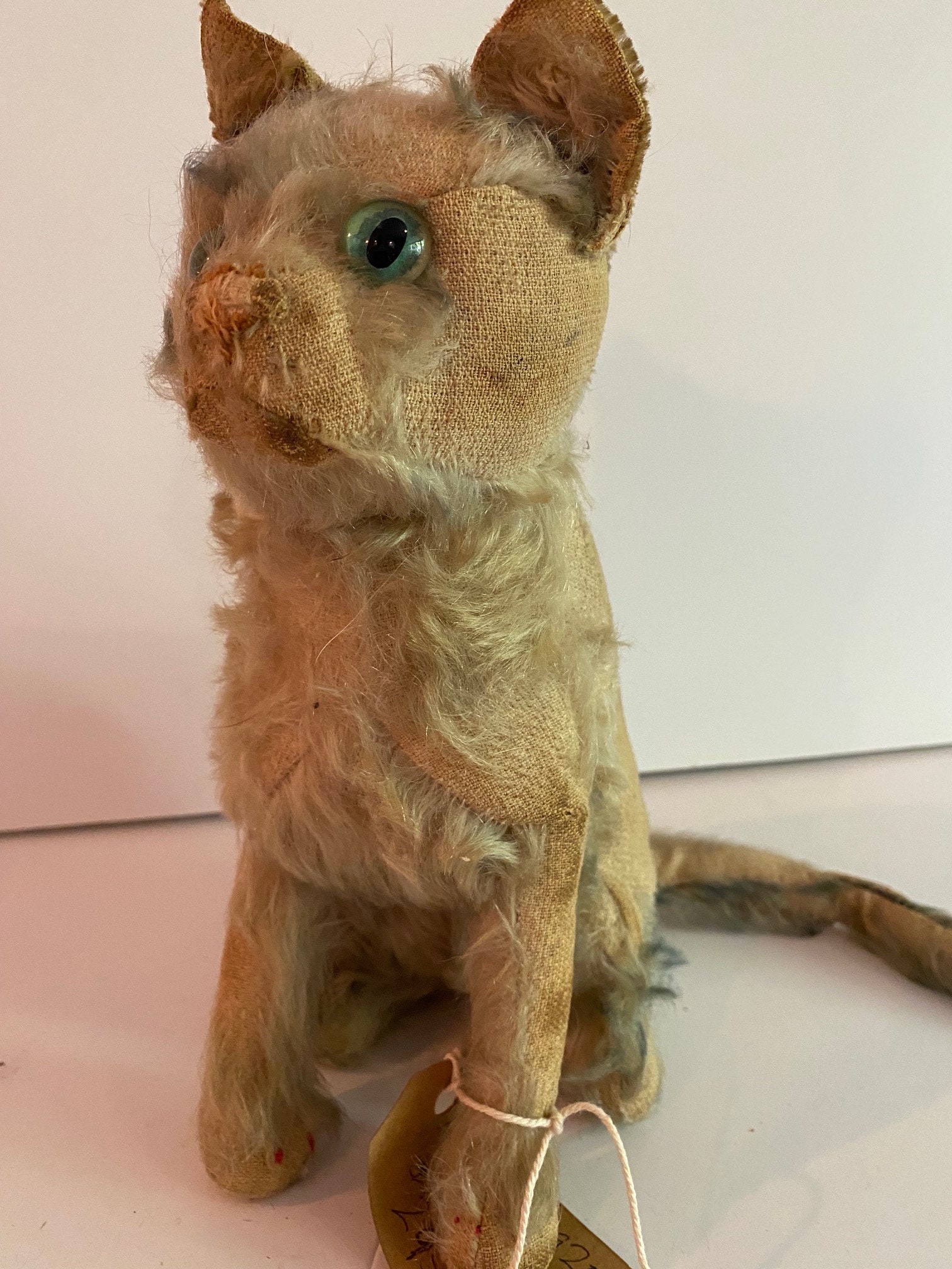 Steiff 1920's Fluffy Cat With Remnants of Blue Mohair Made in Germany ...