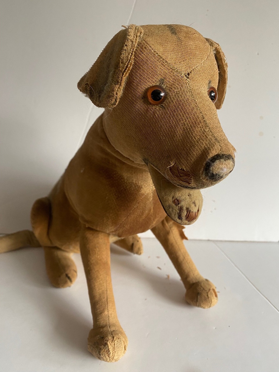 Very Worn but Early Steiff Sitting Dog - Shepard With Ff Button Circa ...