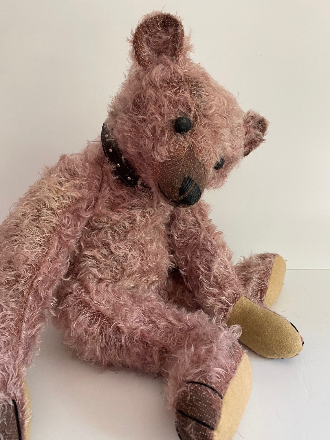 Vintage Style Steiff Looking OOAK Teddy Bear Forget Me Not Bears PINK ...