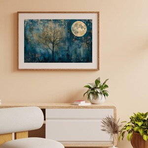Moonbeam Refuge: A Trees Serenity in the Forest Wall Art Printable Wall ...