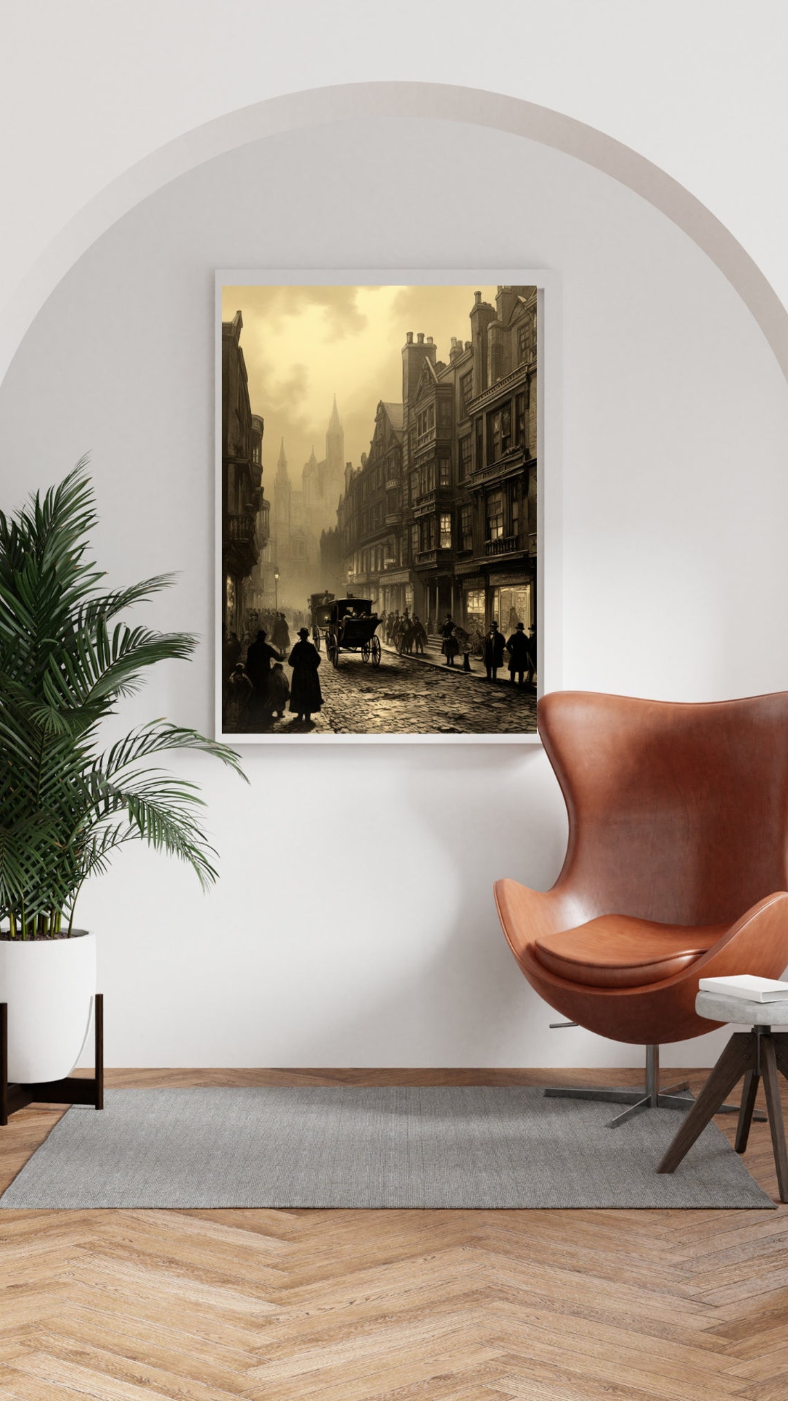 Victorian London Chronicles: Detailed Lithograph of Street Scene | Wall ...