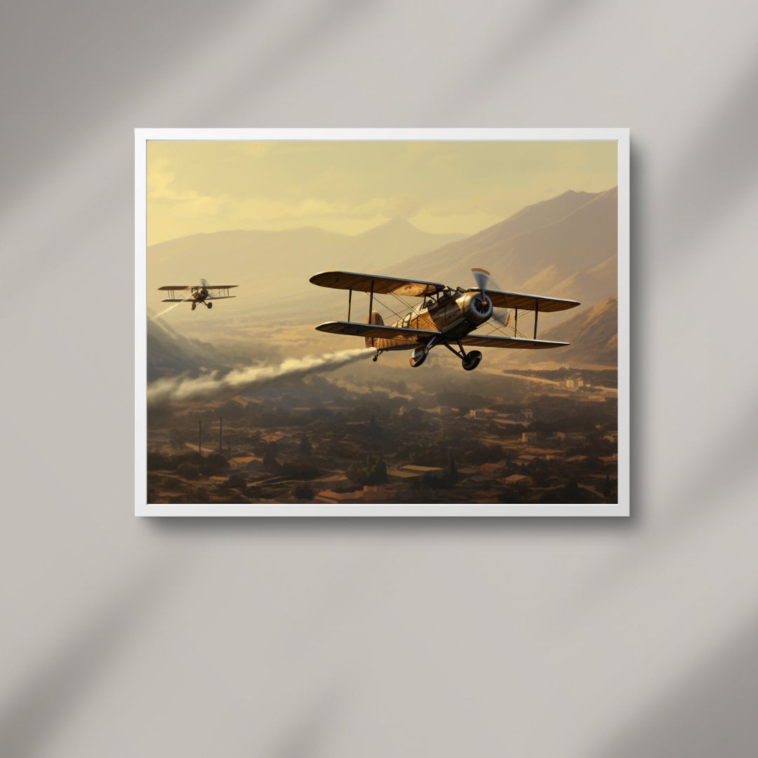 Aviation Heritage: 1920s Biplanes and Pilots Wall Art | Wall Art ...