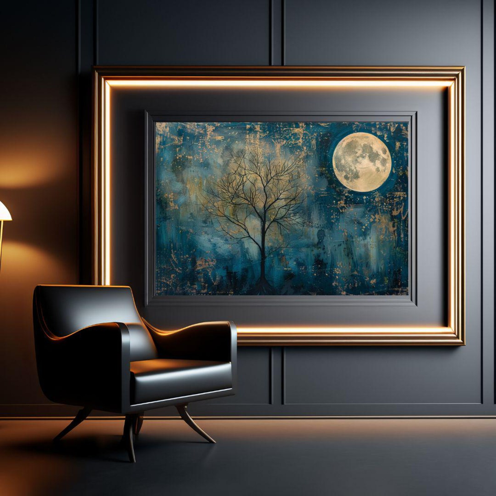 Moonbeam Refuge: A Trees Serenity in the Forest Wall Art Printable Wall ...