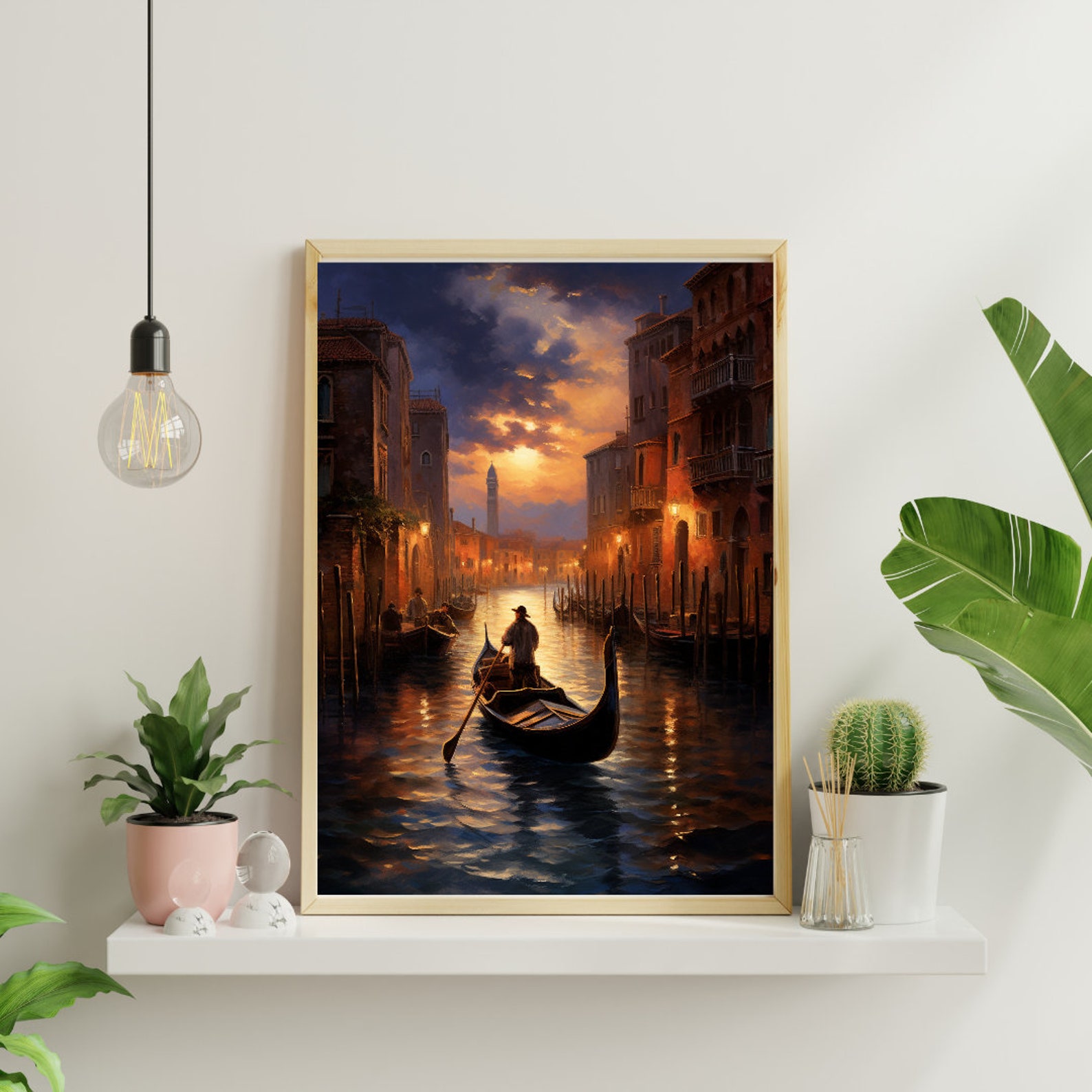 Dusky Waters: Love in a Venetian Gondola Wall Art Printable Wall Art Trendy Wall Art - Etsy