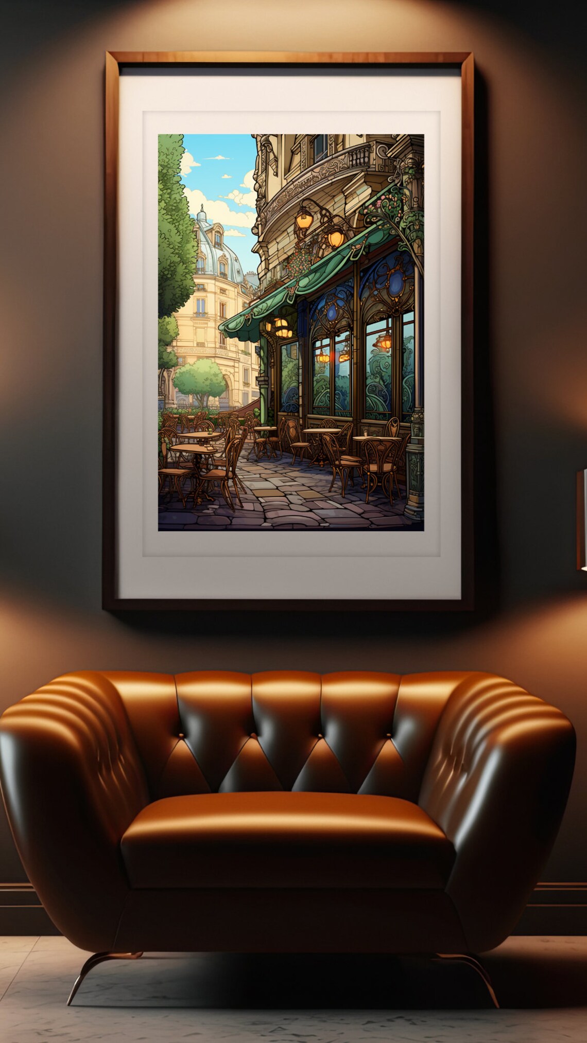 Romantic Retreat: Art Nouveau Wall Art of a Paris Café | Wall Art ...