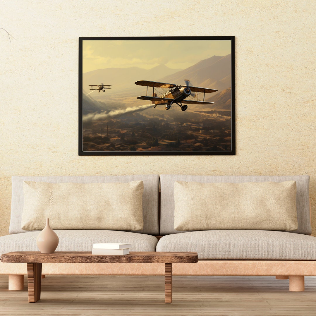 Aviation Heritage: 1920s Biplanes and Pilots Wall Art | Wall Art ...