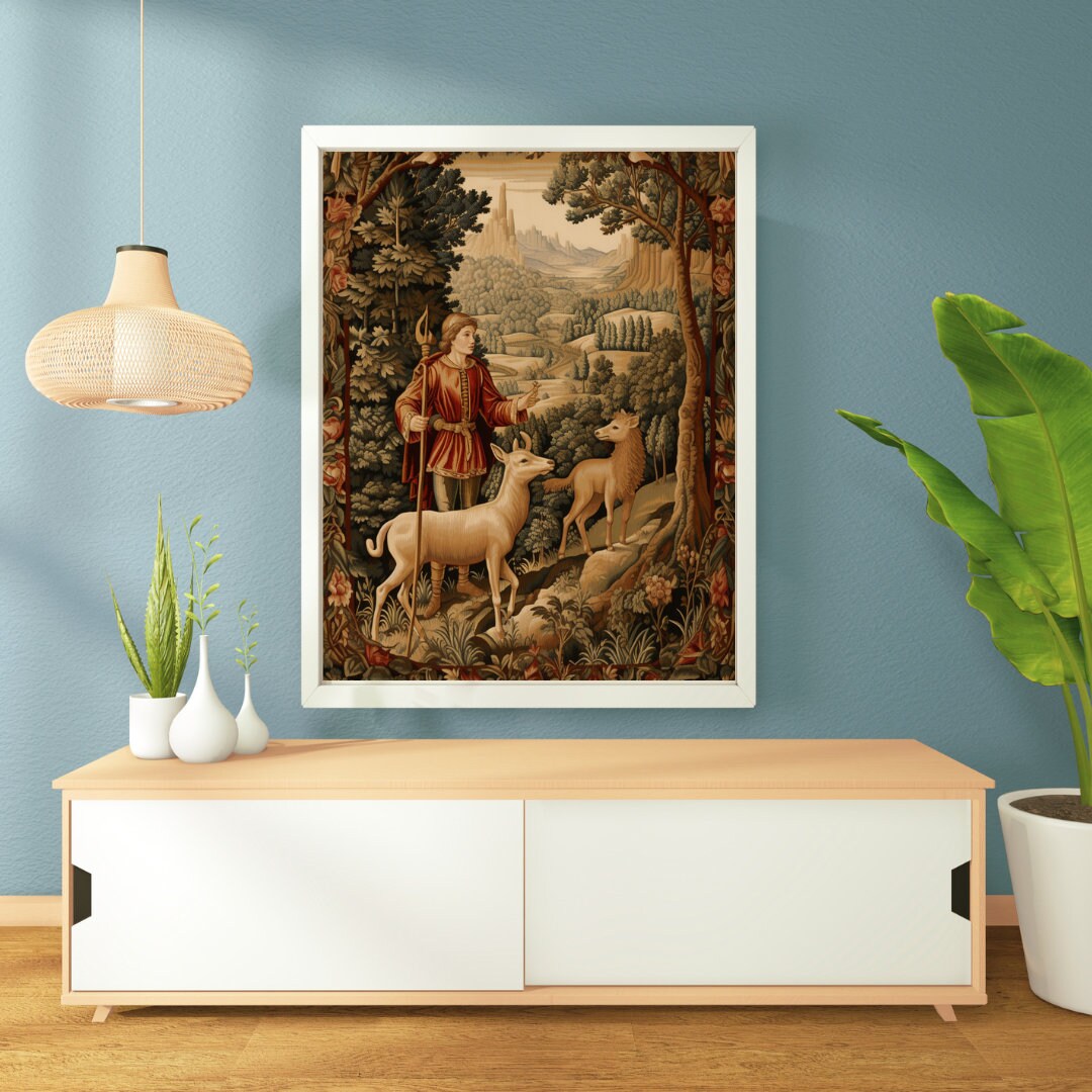 Historical Hunting Scene: Medieval Wall Tapestry | Wall Art | Printable ...