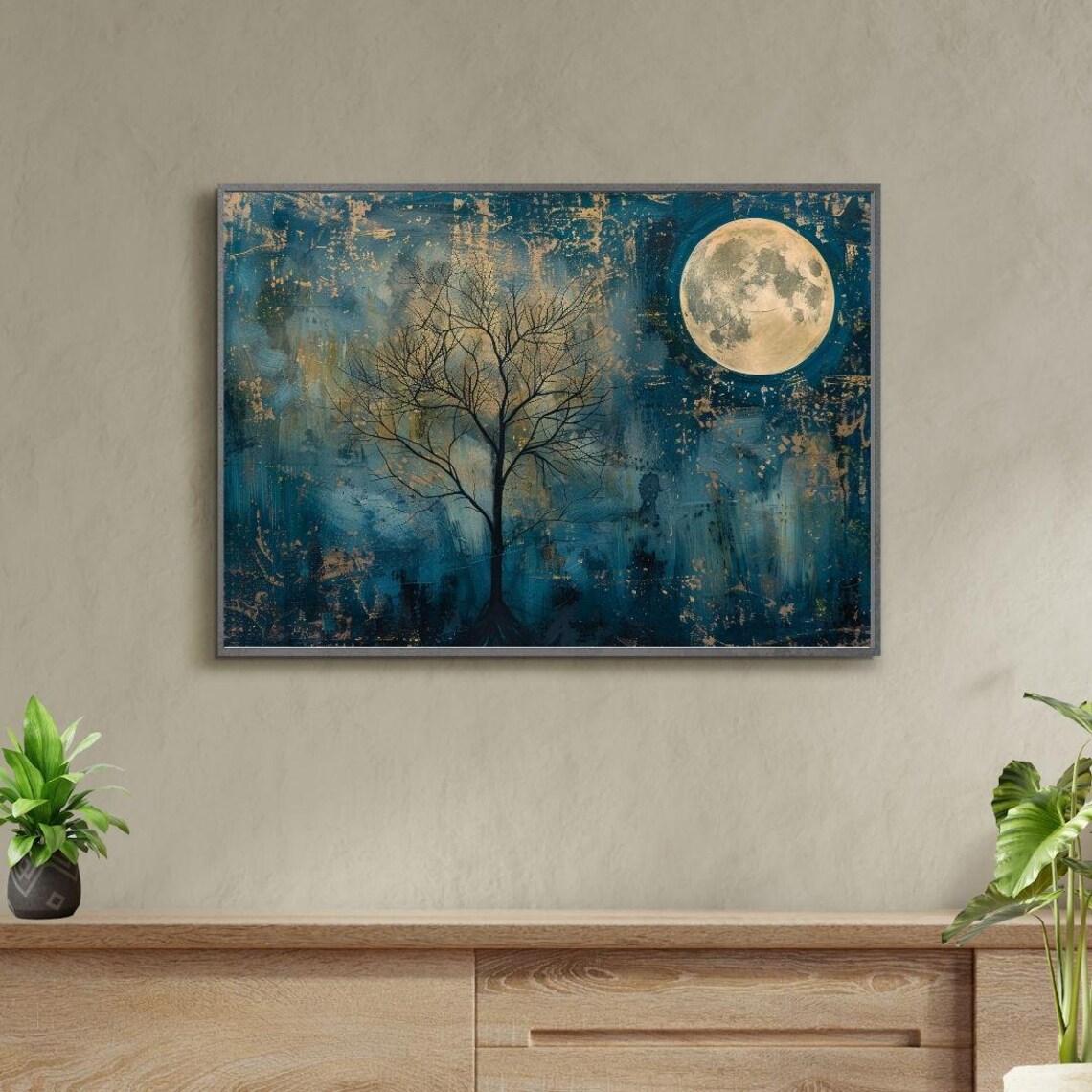 Moonbeam Refuge: A Trees Serenity in the Forest Wall Art Printable Wall ...