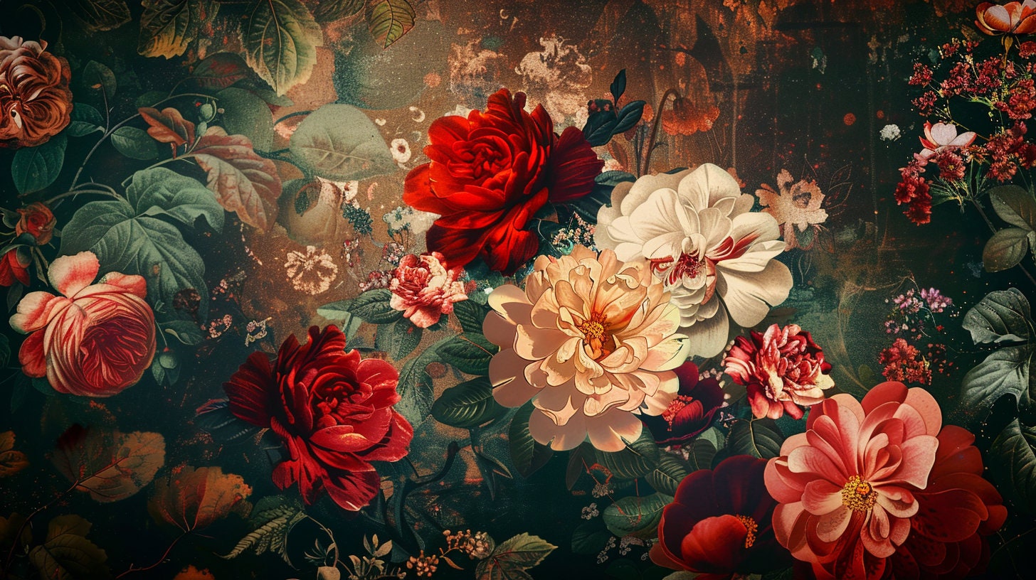 Vintage Floral Art Paintings Screensaver for Tvs Bundle Flower ...