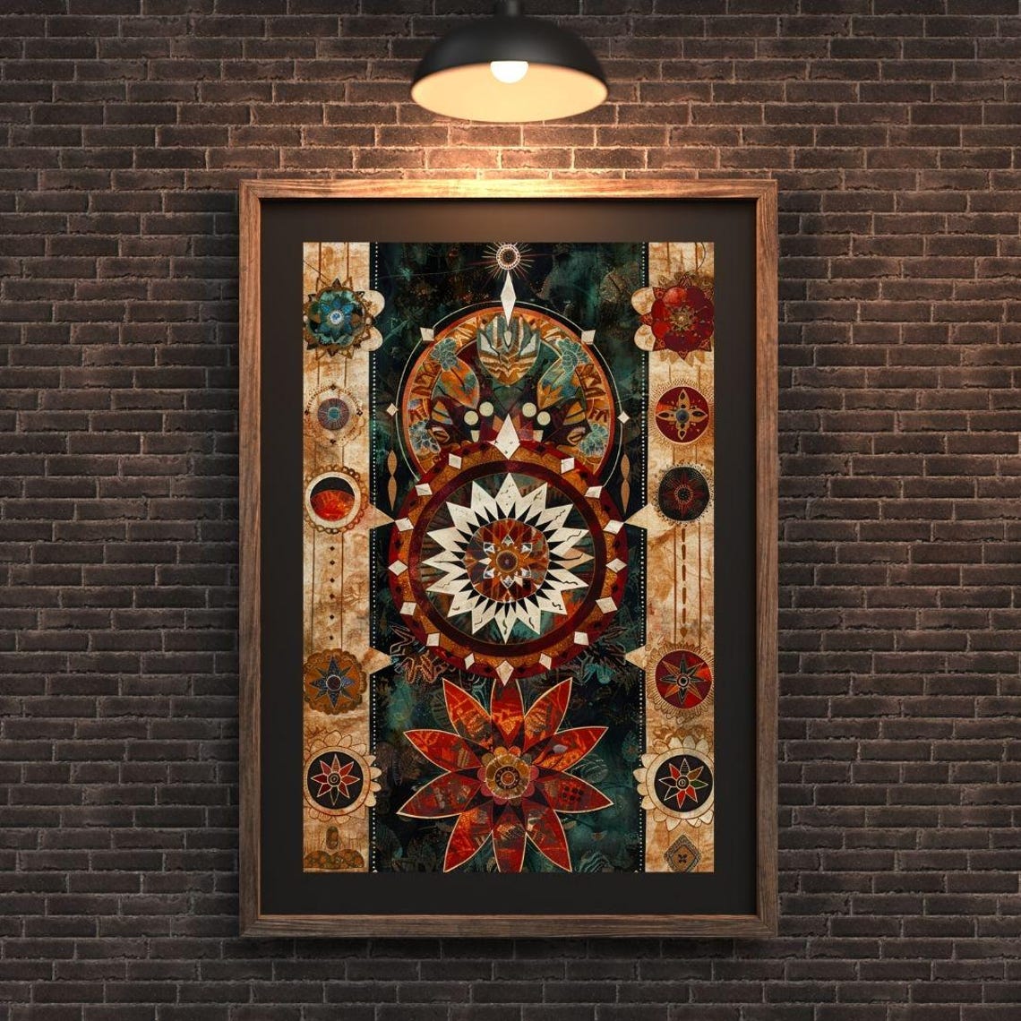 Earthbound Heritage: Tribal Symbols in Natural Hues Wall Art Printable ...