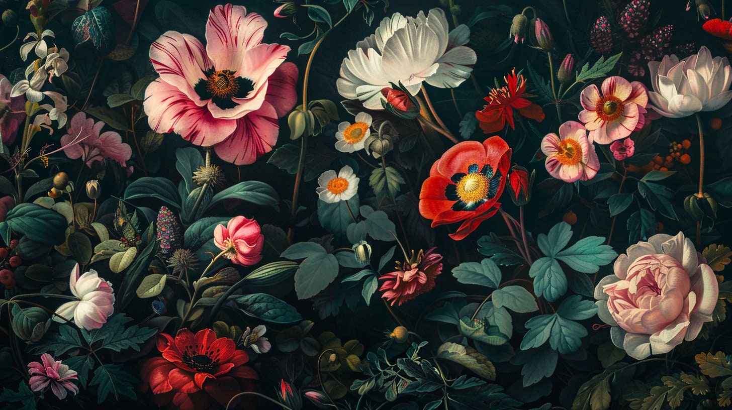 Vintage Floral Art Paintings Screensaver for Tvs Bundle Flower ...