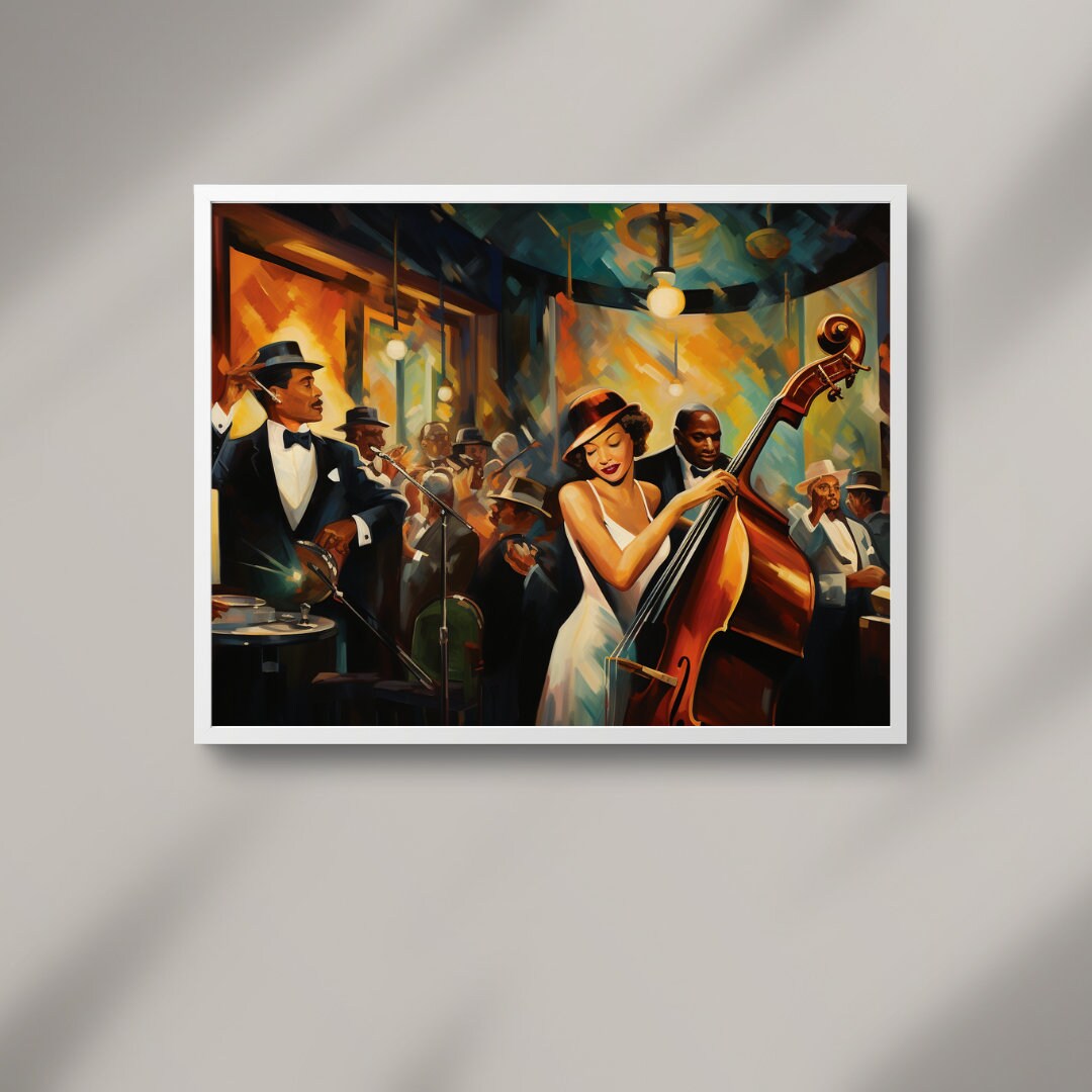 Swinging Nights: Expressionist Jazz Club Painting Wall Art Printable ...