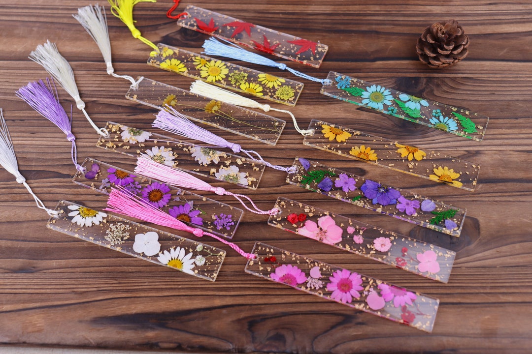 Personalised Floral Bookmarks,gift for Book Lover, Resin Bookmarks,book ...