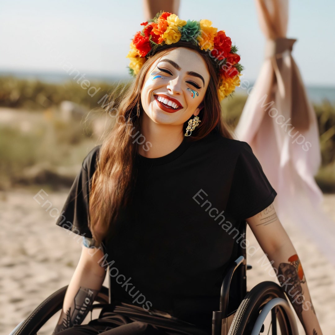 Inclusivity Empowerment T-shirt Mockup Featuring Girl in Wheelchair ...