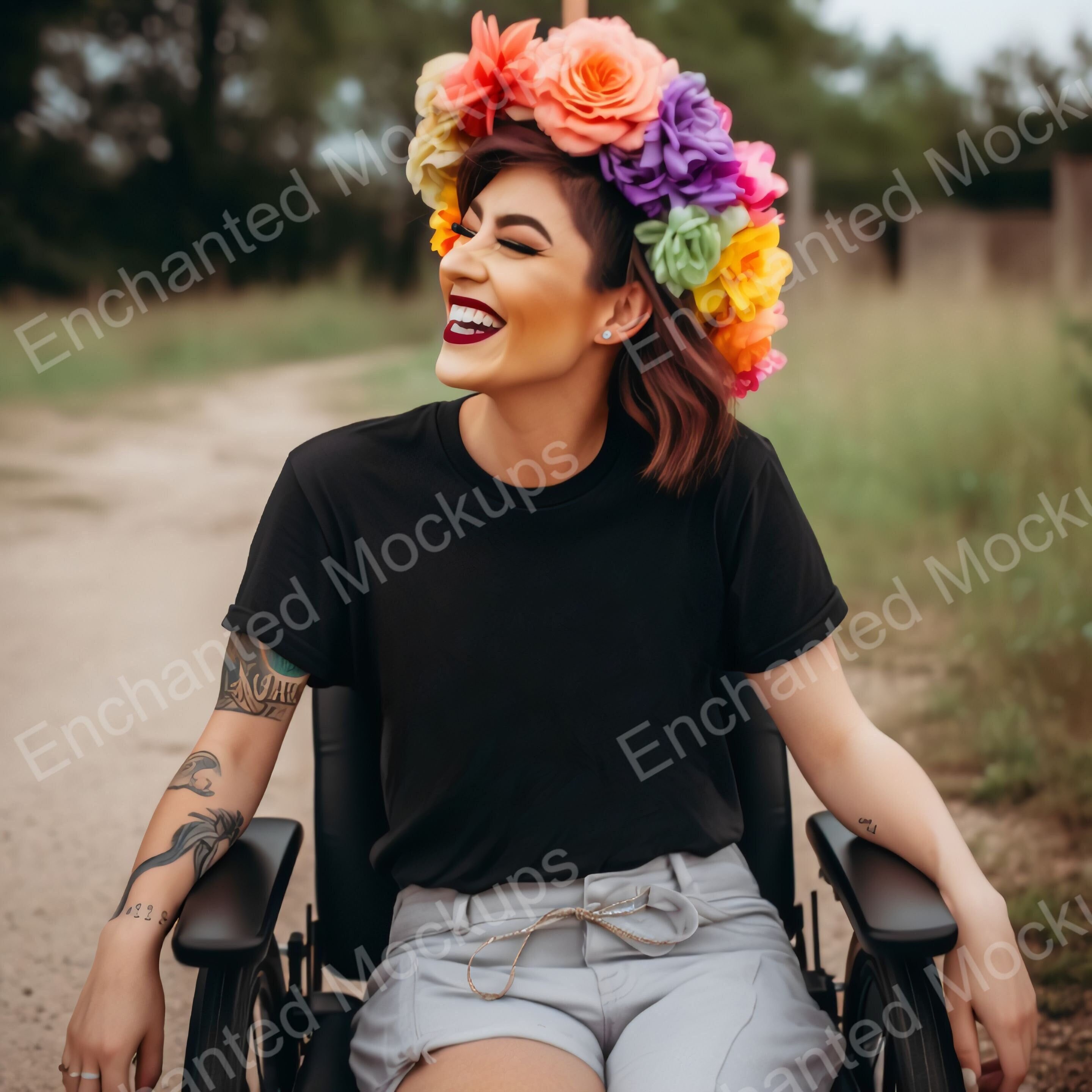 Inclusivity Empowerment T-shirt Mockup Featuring Girl in Wheelchair ...