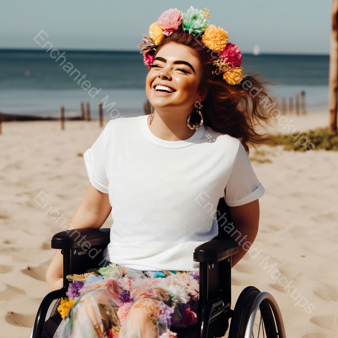 Inclusivity Empowerment T-shirt Mockup Featuring Girl in Wheelchair ...