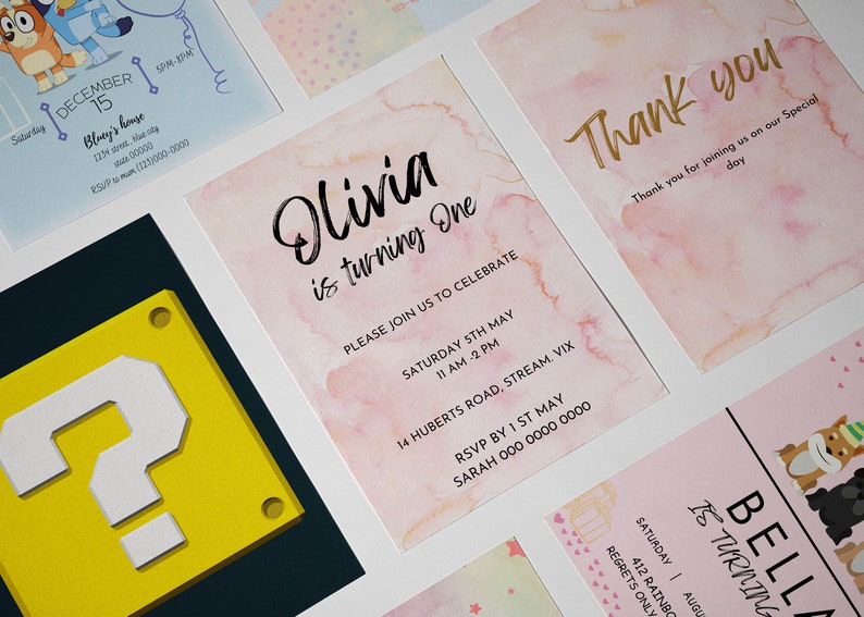 Editable Girl Birthday Invitation Canva Template Girl Party Invitation