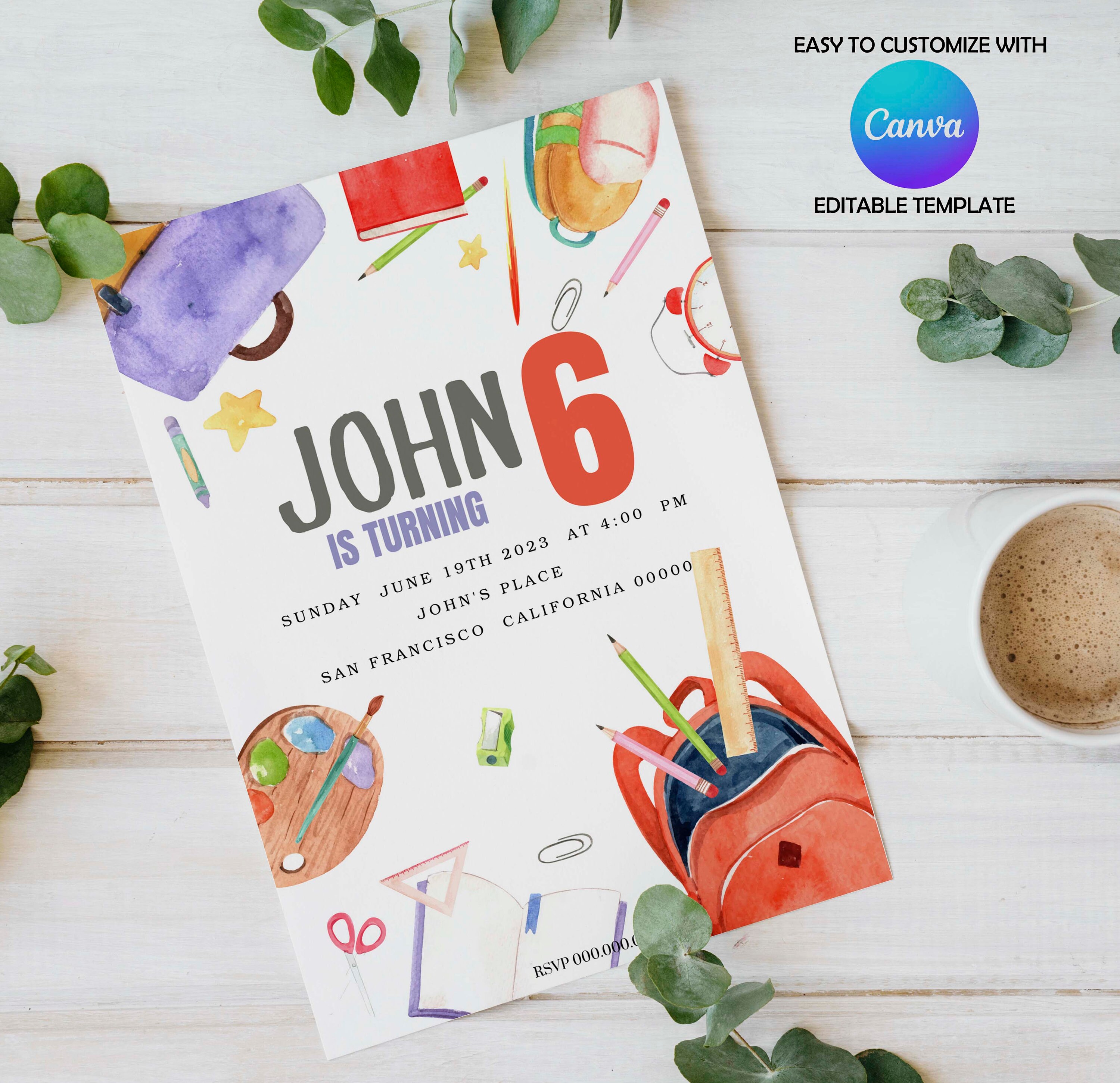 Editable Back to School Party Invitation Printable Back to School Bash ...