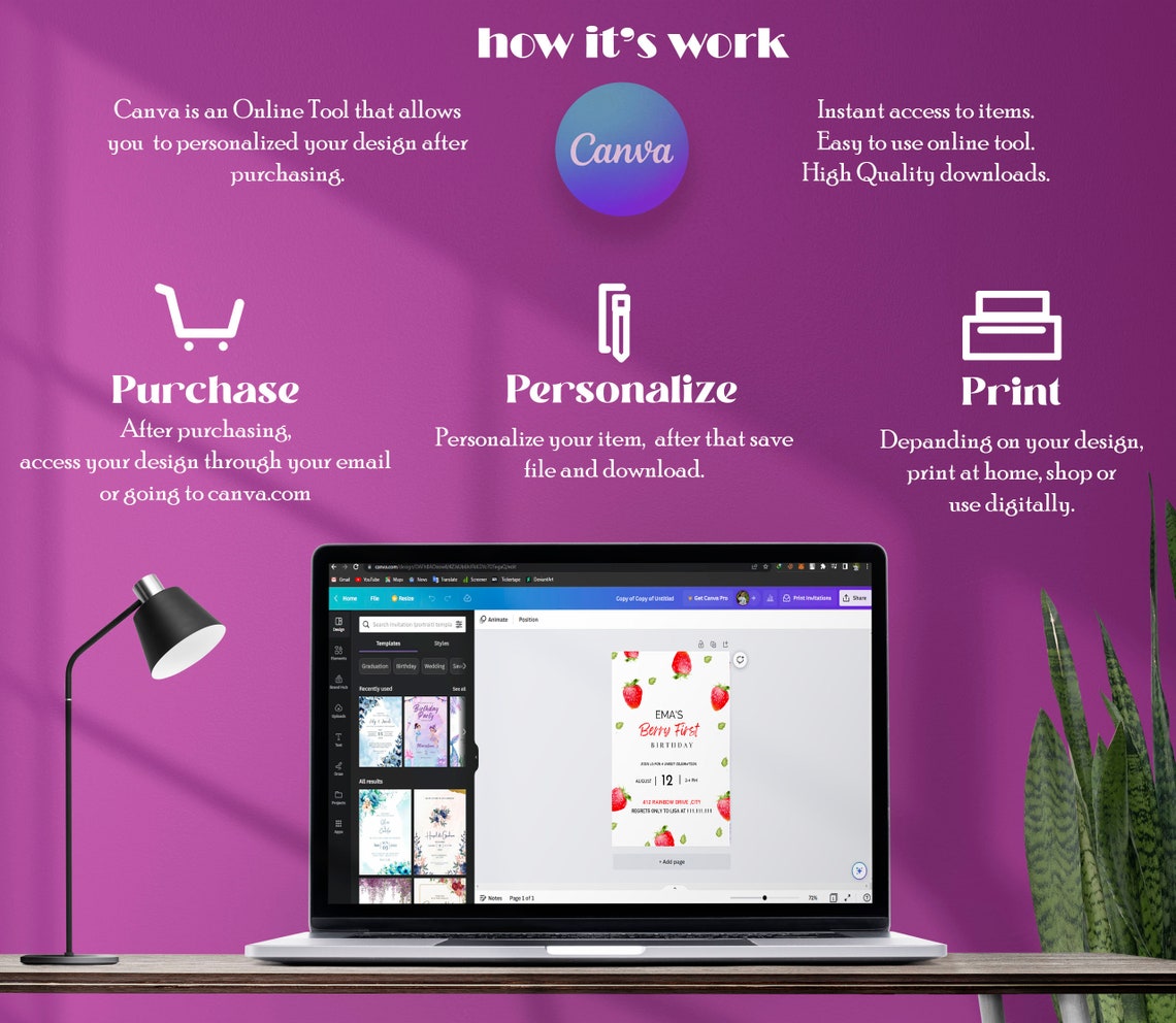 Dinosaur Birthday Party Canva Invitation Template, Dinosaur Birthday ...