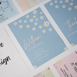 Editable Retro Daisy Birthday Party Invitation Template - Etsy