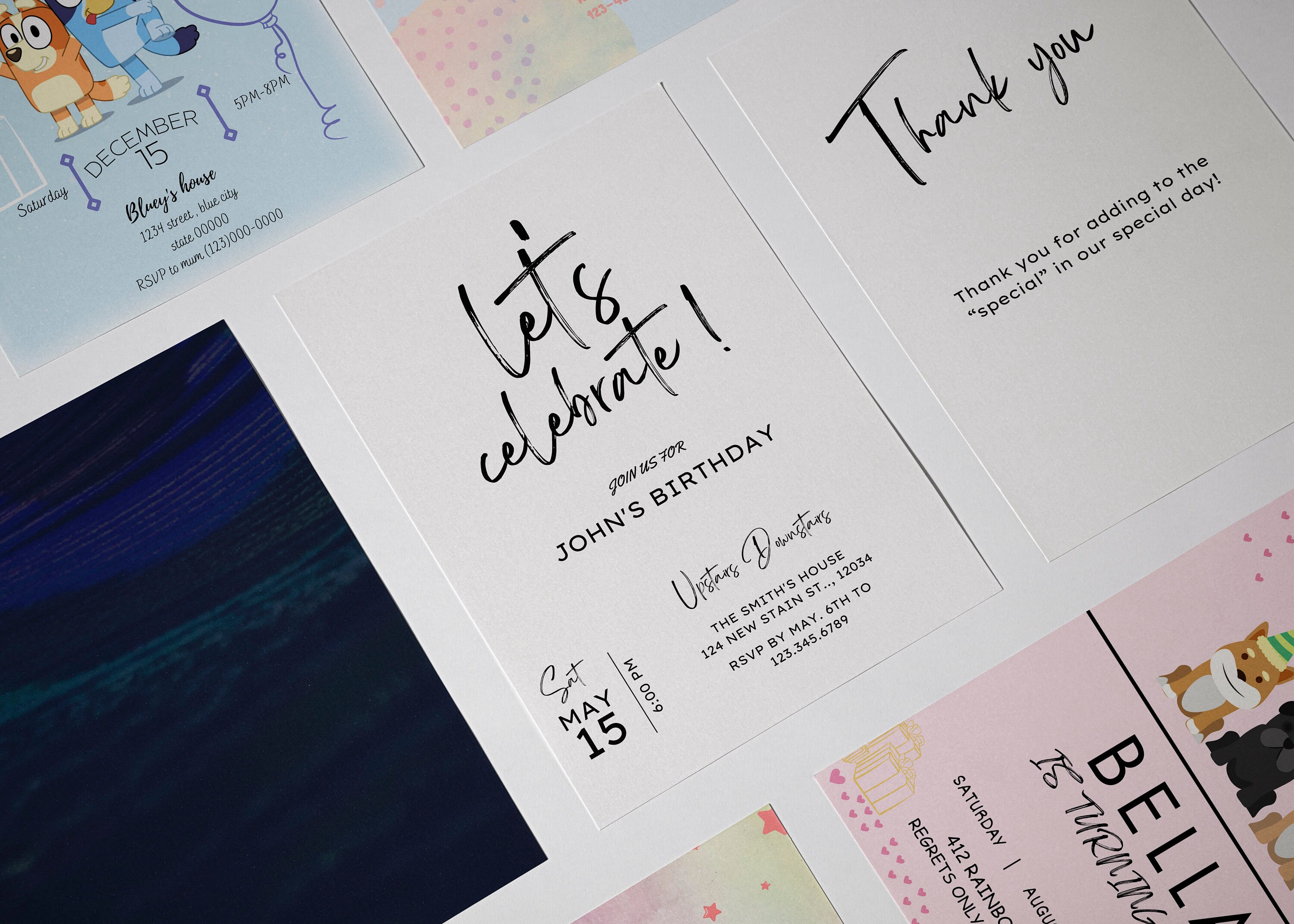 Editable Modern Birthday Invitation Canva Template Modern Party ...