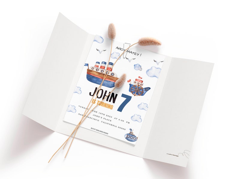 Editable Kids Birthday Invitation Canva Template Kids Party Invitation ...