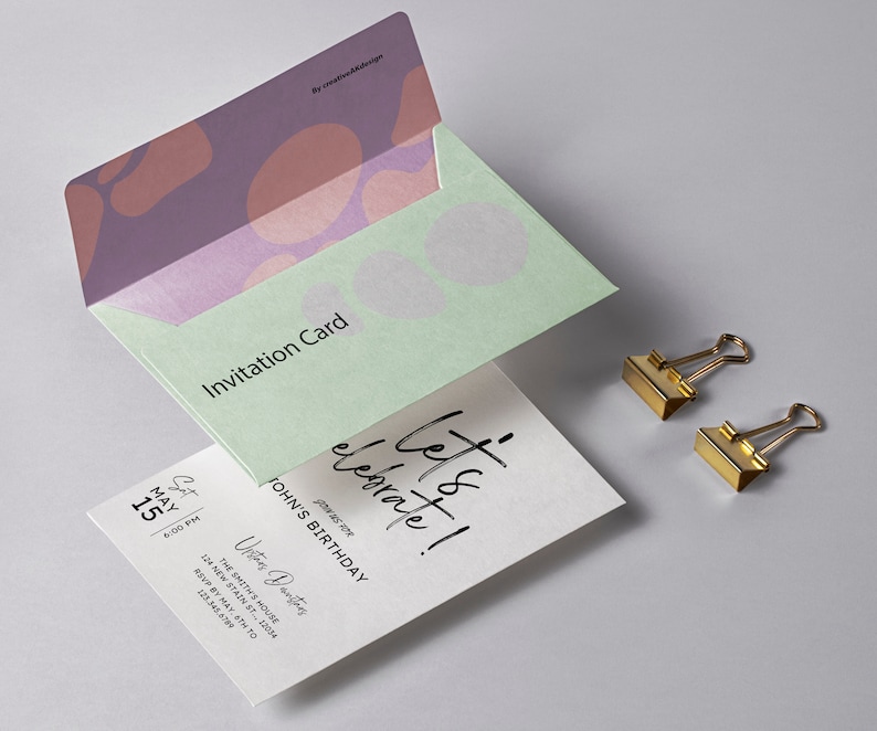 Editable Modern Birthday Invitation Canva Template Modern - Etsy
