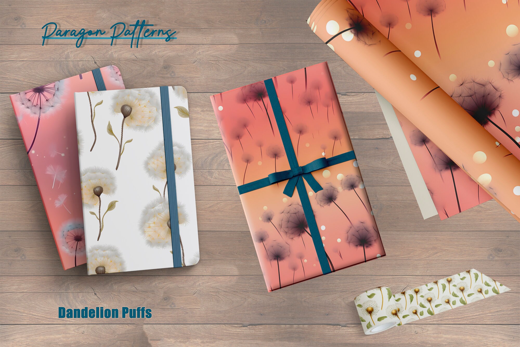 Dandelion Puffs Seamless Repeatable Patterns, Digital Paper Set ...