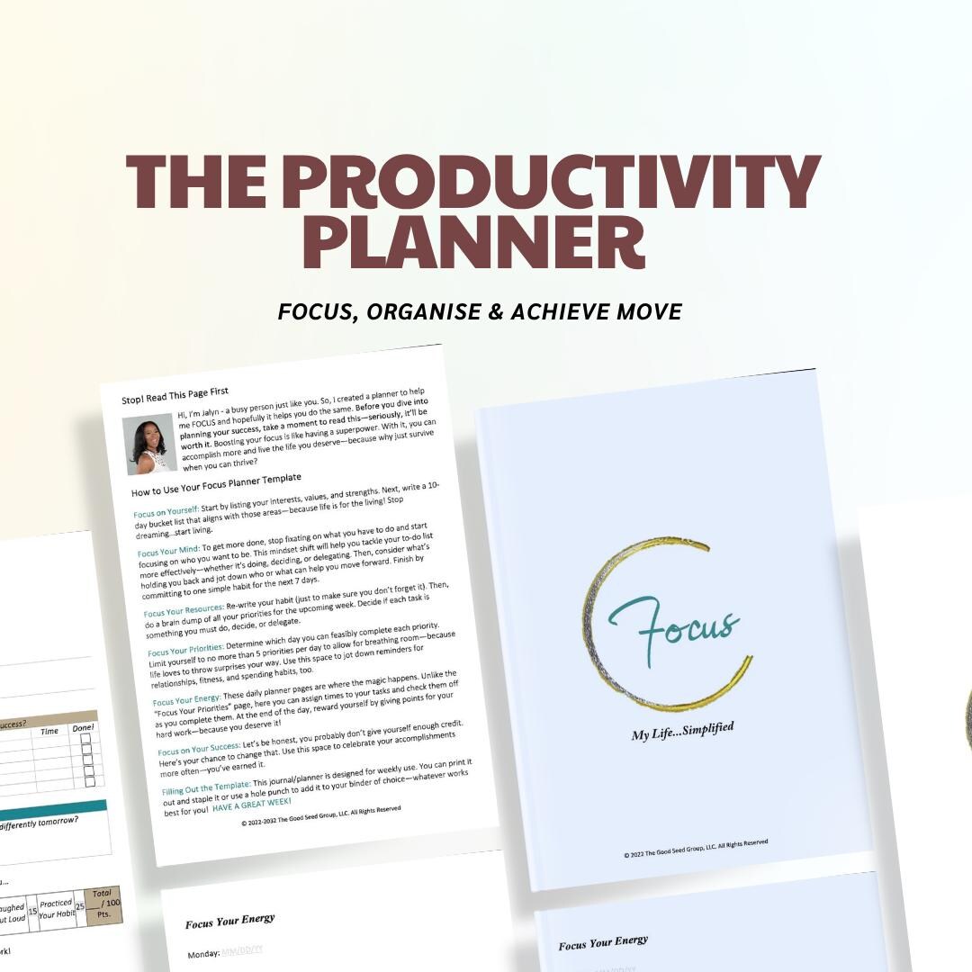 Focus Planner Template | Weekly Habit Tracker (digital Download) - Etsy