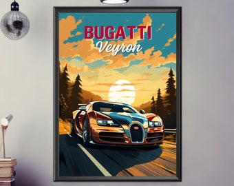Bugatti Neon Style Digital Downloads Sports Car (Download Now) - Etsy