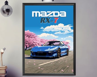 Mazda RX7 FC Blueprint Poster - Etsy
